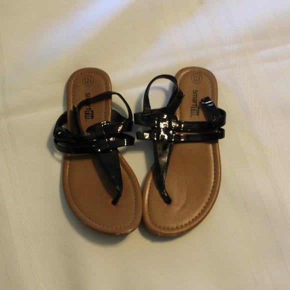 Smart Fit | Shoes | Smart Fit Sandals Girls 25 Black Strappy Open Toe ...